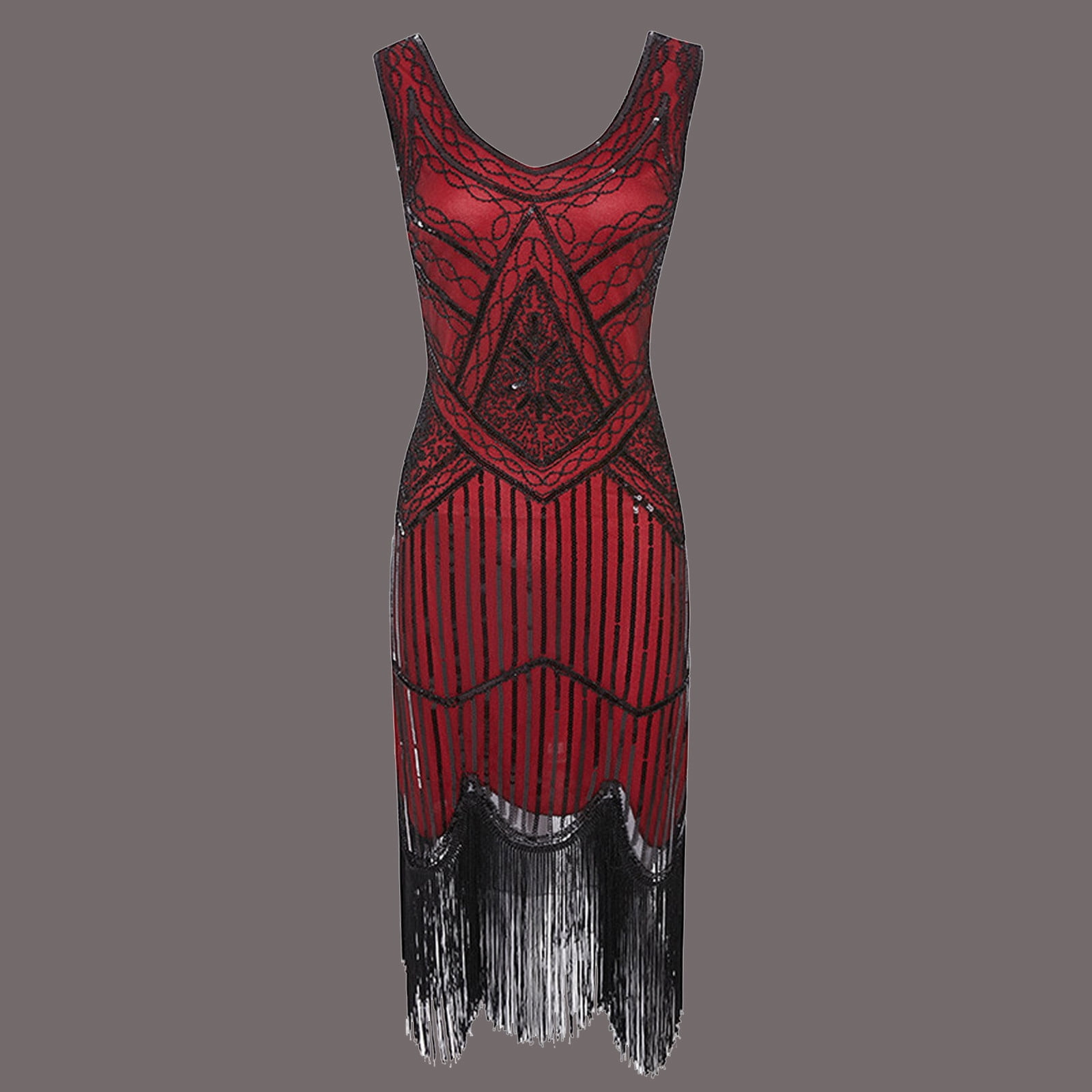 Plus Size Flapper Dress, Vintage 1920s Tassel, Evening Cocktail, Party ...