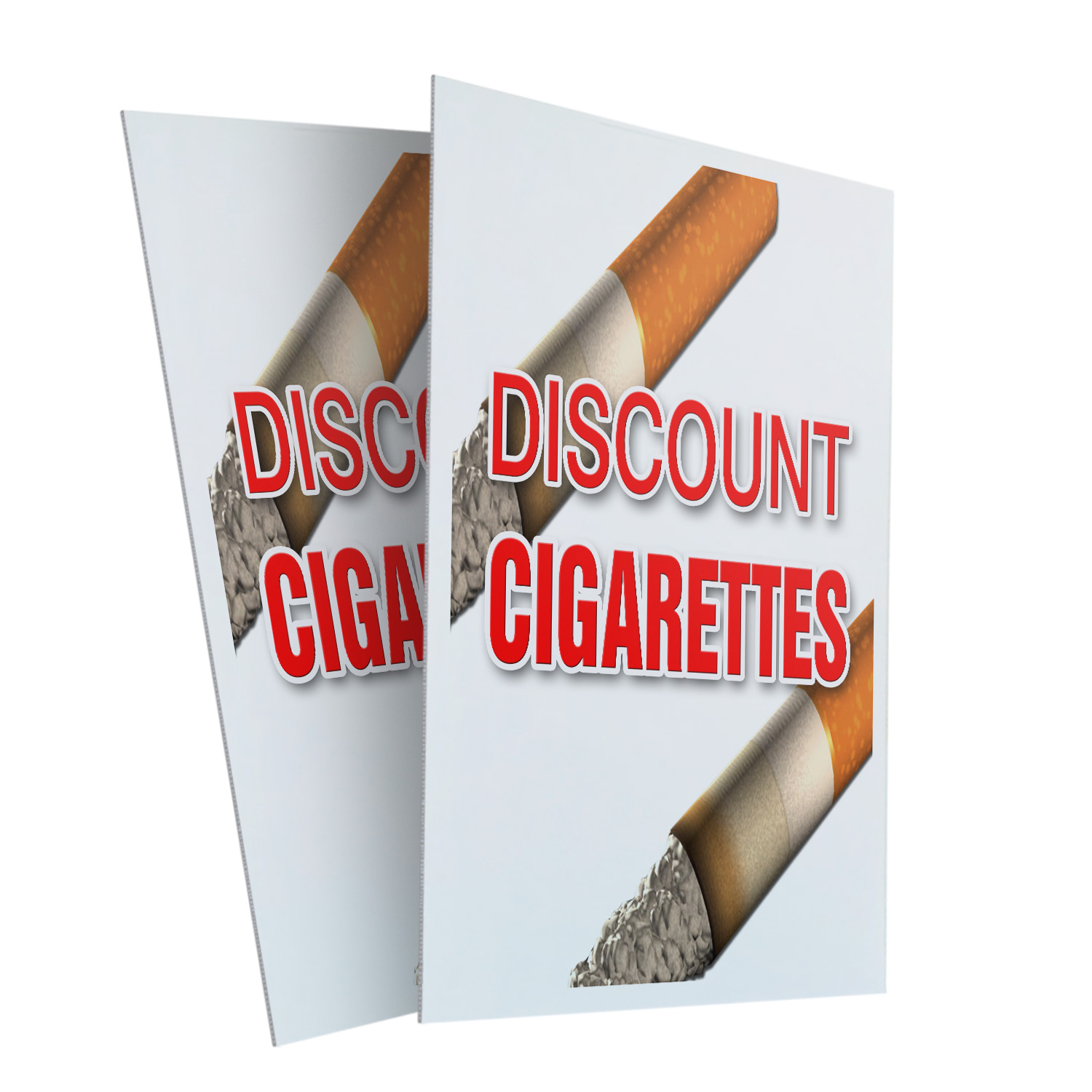 Discount Cigarettes (2-PACK) 24" x 36" Plastic Signs | Sign Insert 4mm ...
