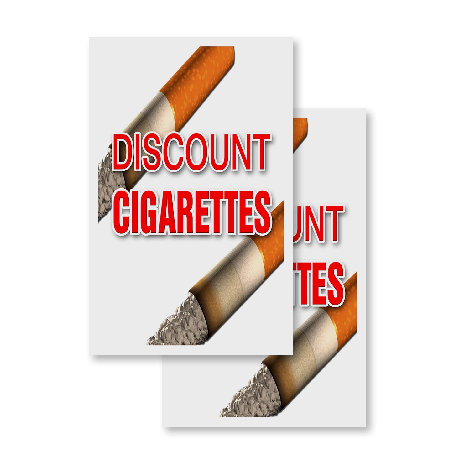 Discount Cigarettes (2-PACK) 24" x 36" Vinyl Decals | Sign Insert Peel ...