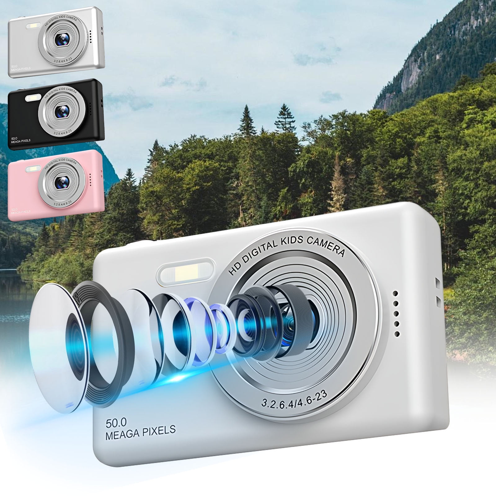 Discount Galore, 48-Megapixel High-Definition Digital Camera,Portable Card Reader for Children ...