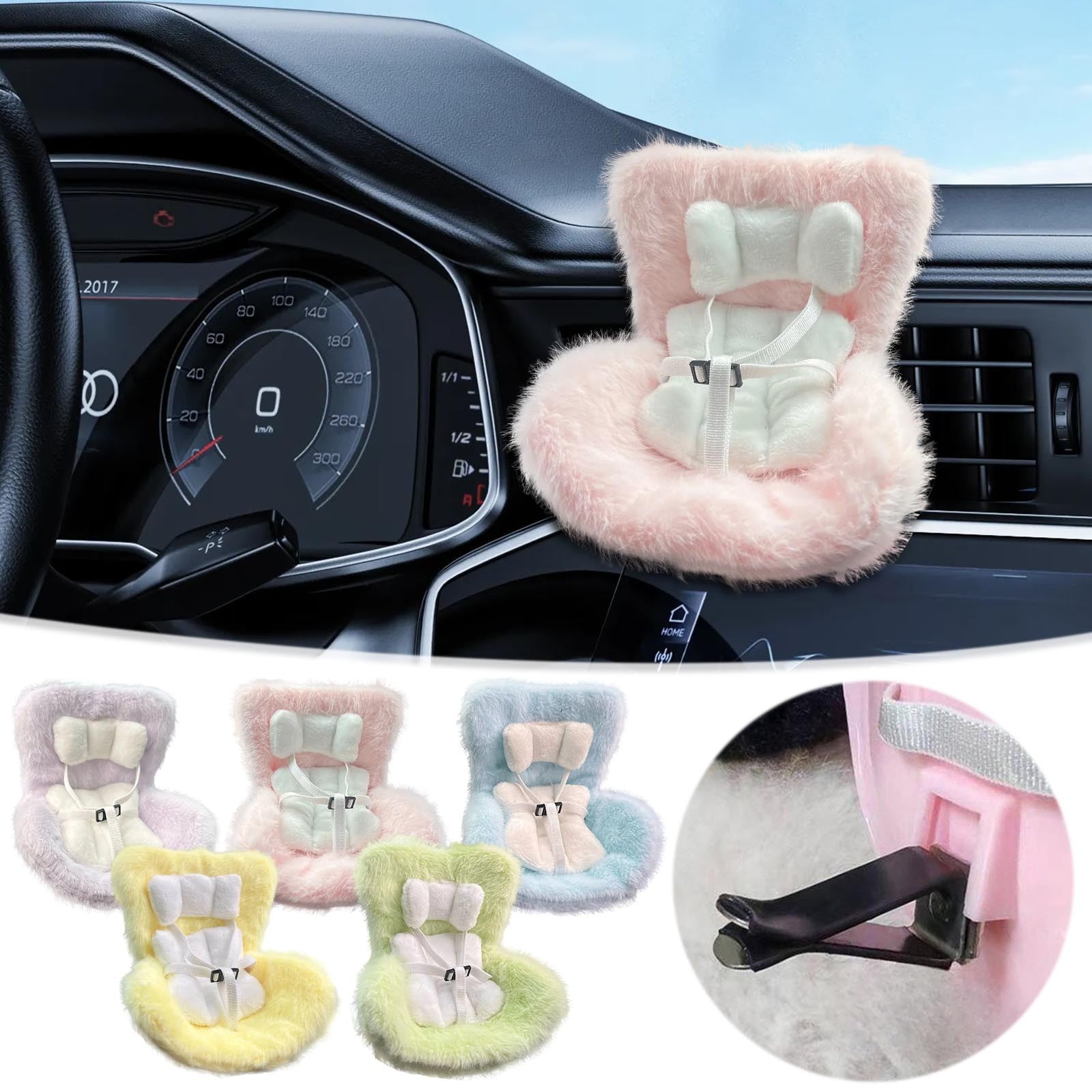 Discount Galore, Car Doll Seat, Cute and Functional, Soft Furry Cushion ...