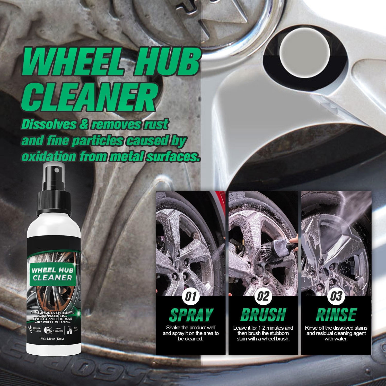 Discount Galore, Car Wheel Cleaner, Wheel Rim Stain Remover, Rust Free ...