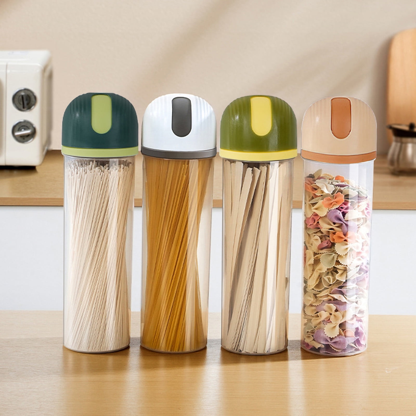 Discount Galore, Clear Airtight Food Storage Jar, Tall Pasta Container ...