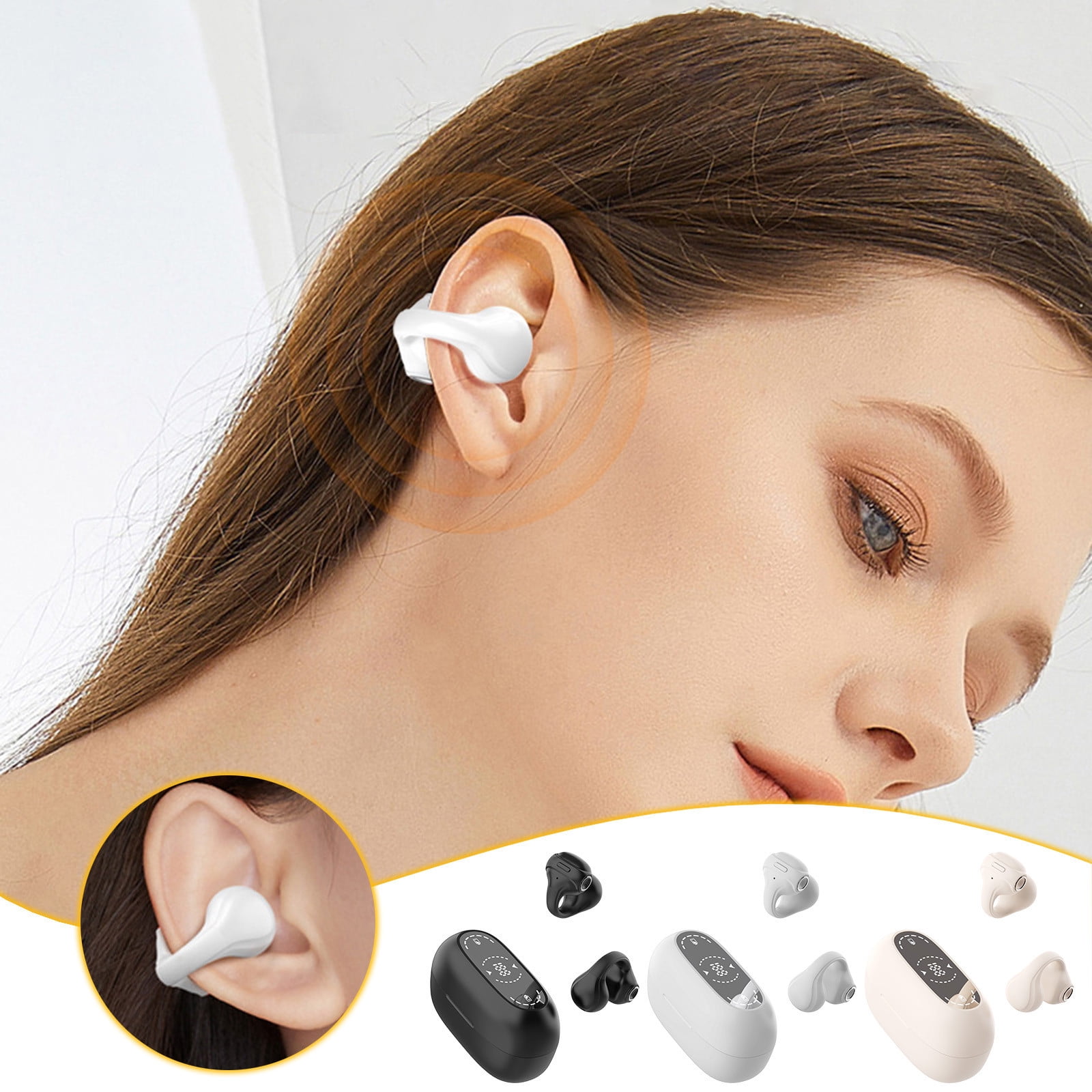 Extra Savings,Earclip Bluetooth Earphone, Screen Display Charging ...