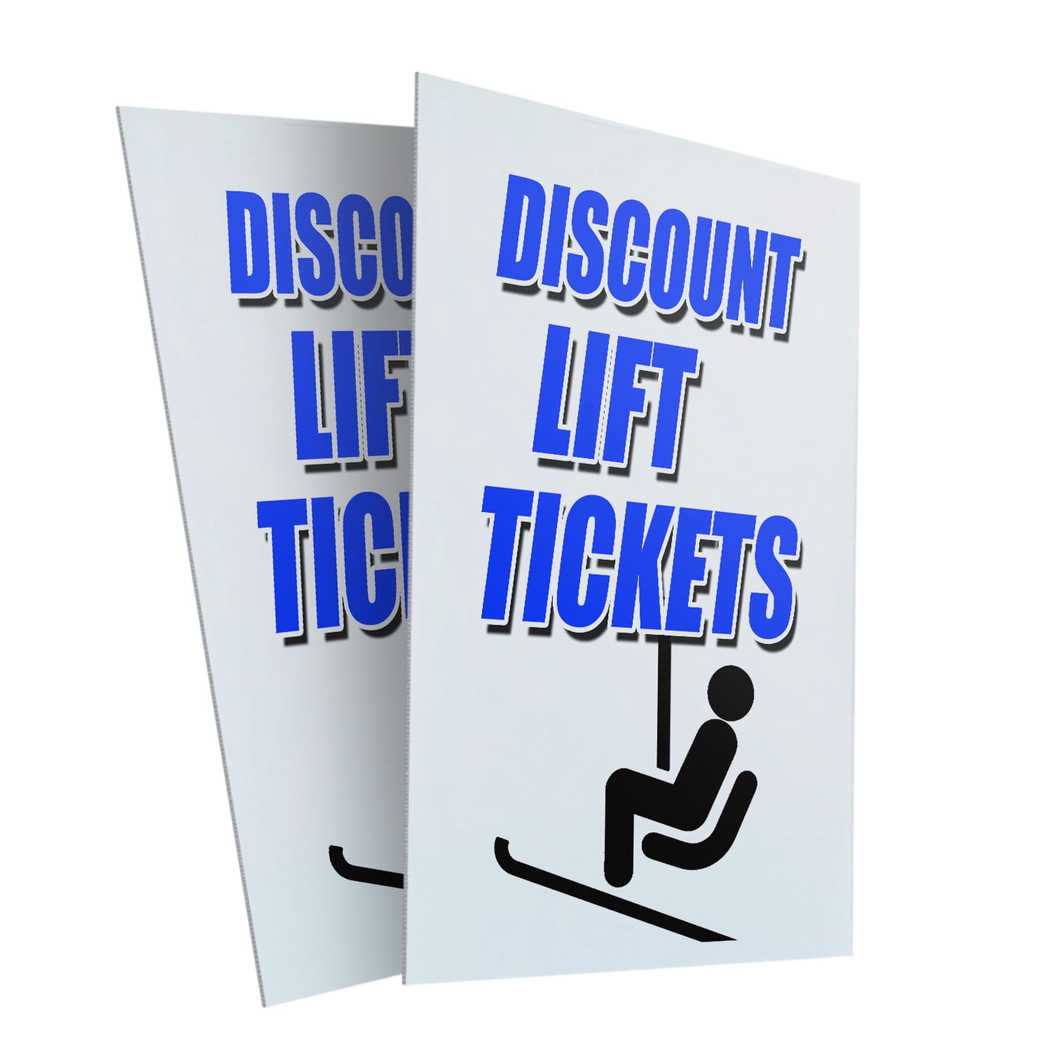 Discount Lift Tickets (2-PACK) 24" x 36" Plastic Signs | Sign Insert ...