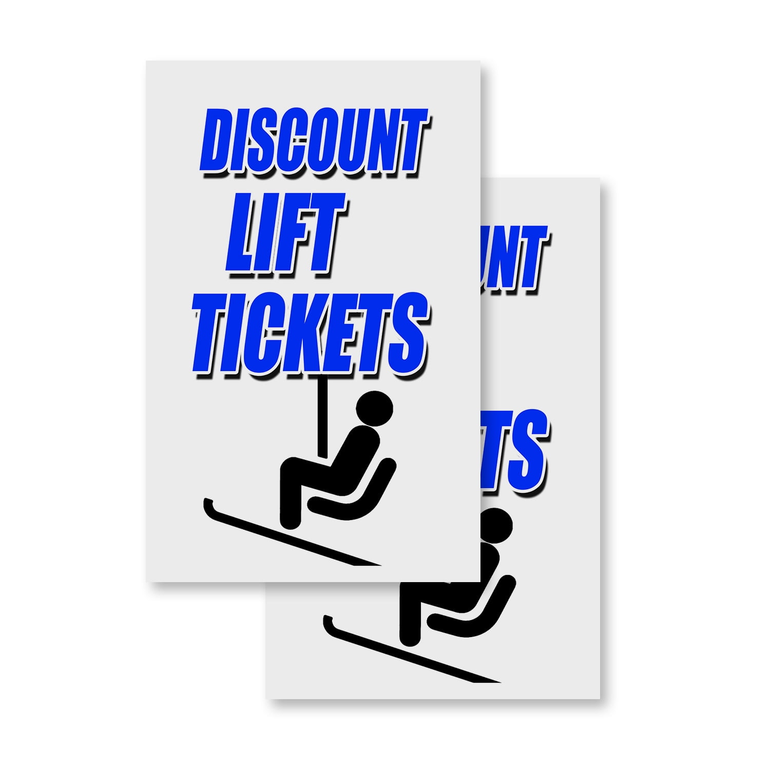 Discount Lift Tickets (2-PACK) 24" x 36" Vinyl Decals | Sign Insert ...