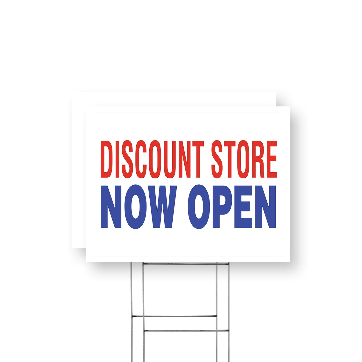 Discount Store Now Open Yard Sign 2 Pack of 12 Inch x 16 Inch Single ...