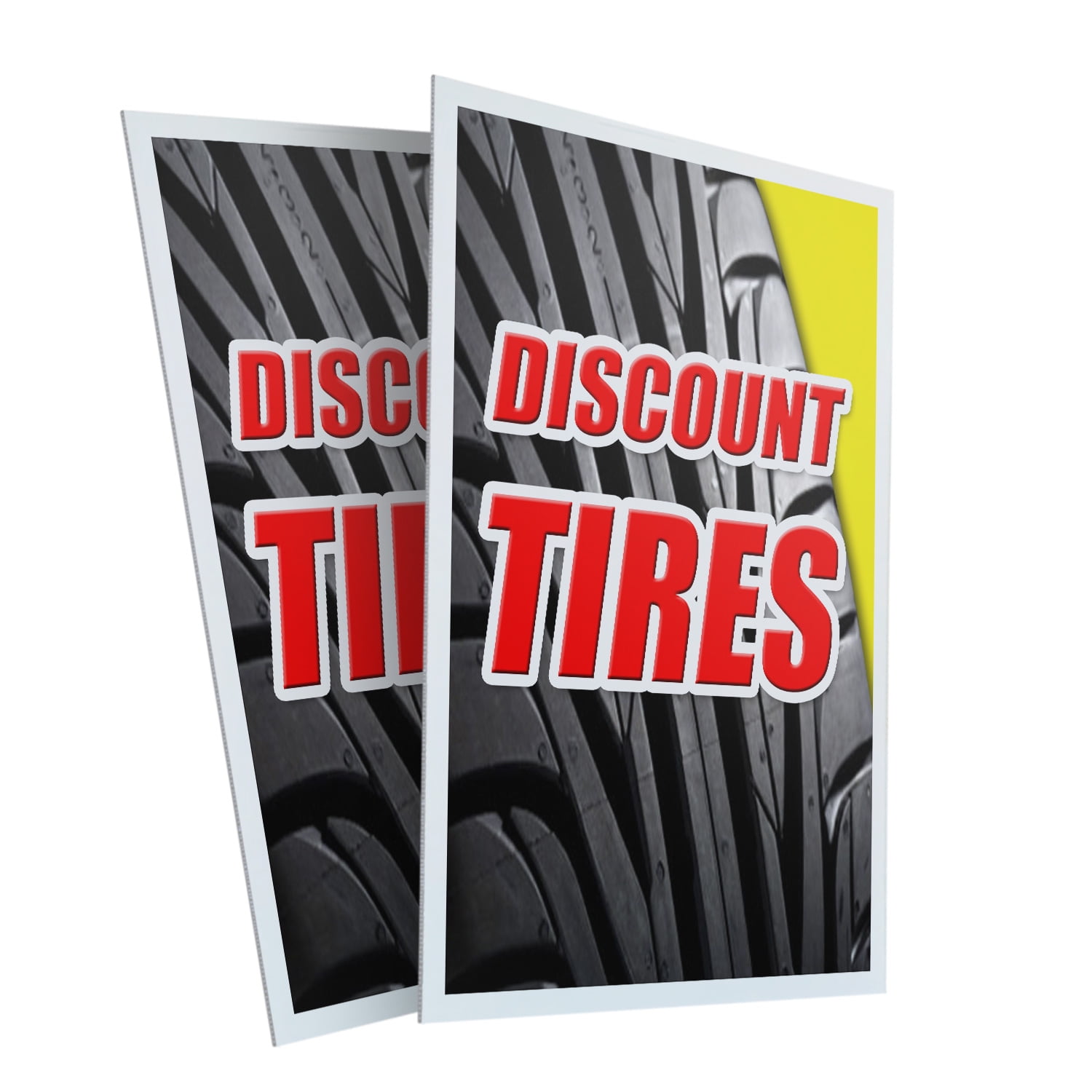 Discount Tires (2-PACK) 24" x 36" Plastic Signs | Sign Insert 4mm ...