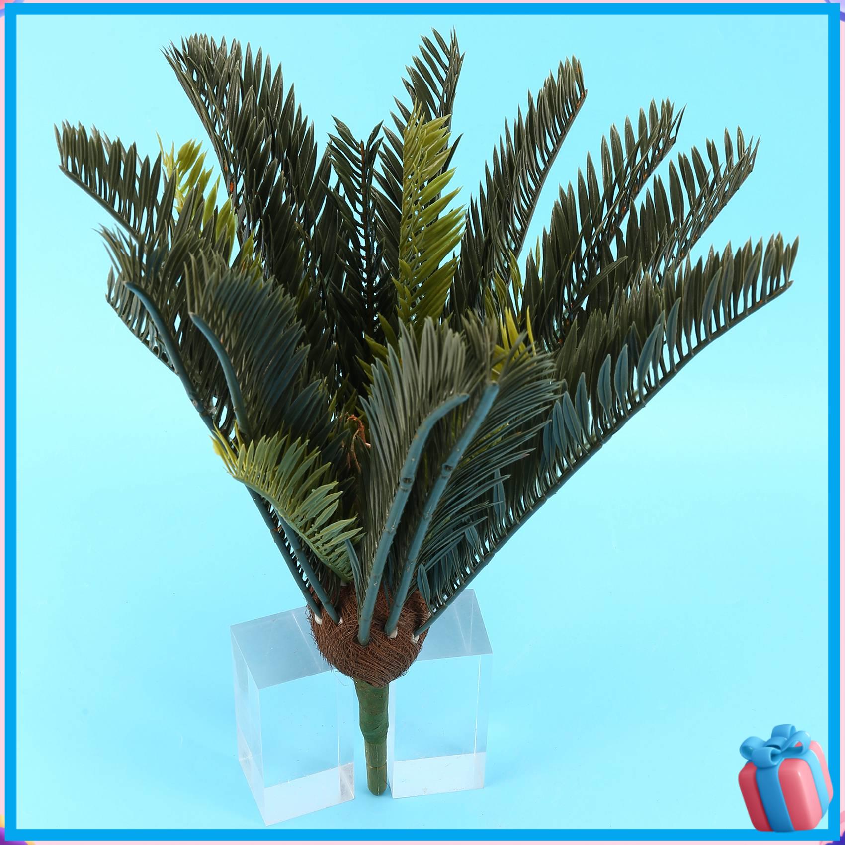 Discount Tropical Plants Artificial Palm Tree Plastic Palm Leaves Green ...