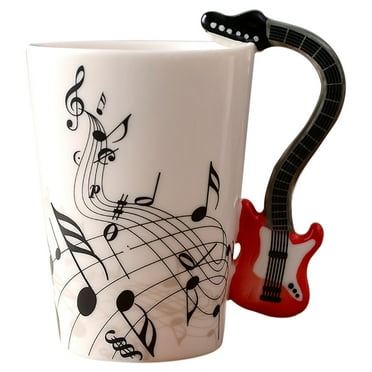LanHong 13.5 Ounce Guitar Mug Music Note Coffee Mug Ceramic Guitar ...