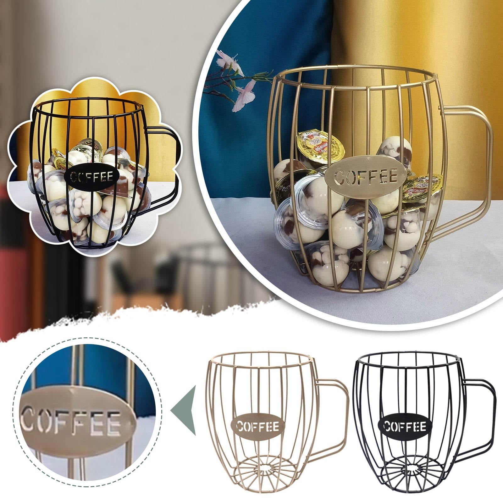 Discounted Stock! 1Pc Storage Rack Iron Coffee Capsule Storage Basket ...