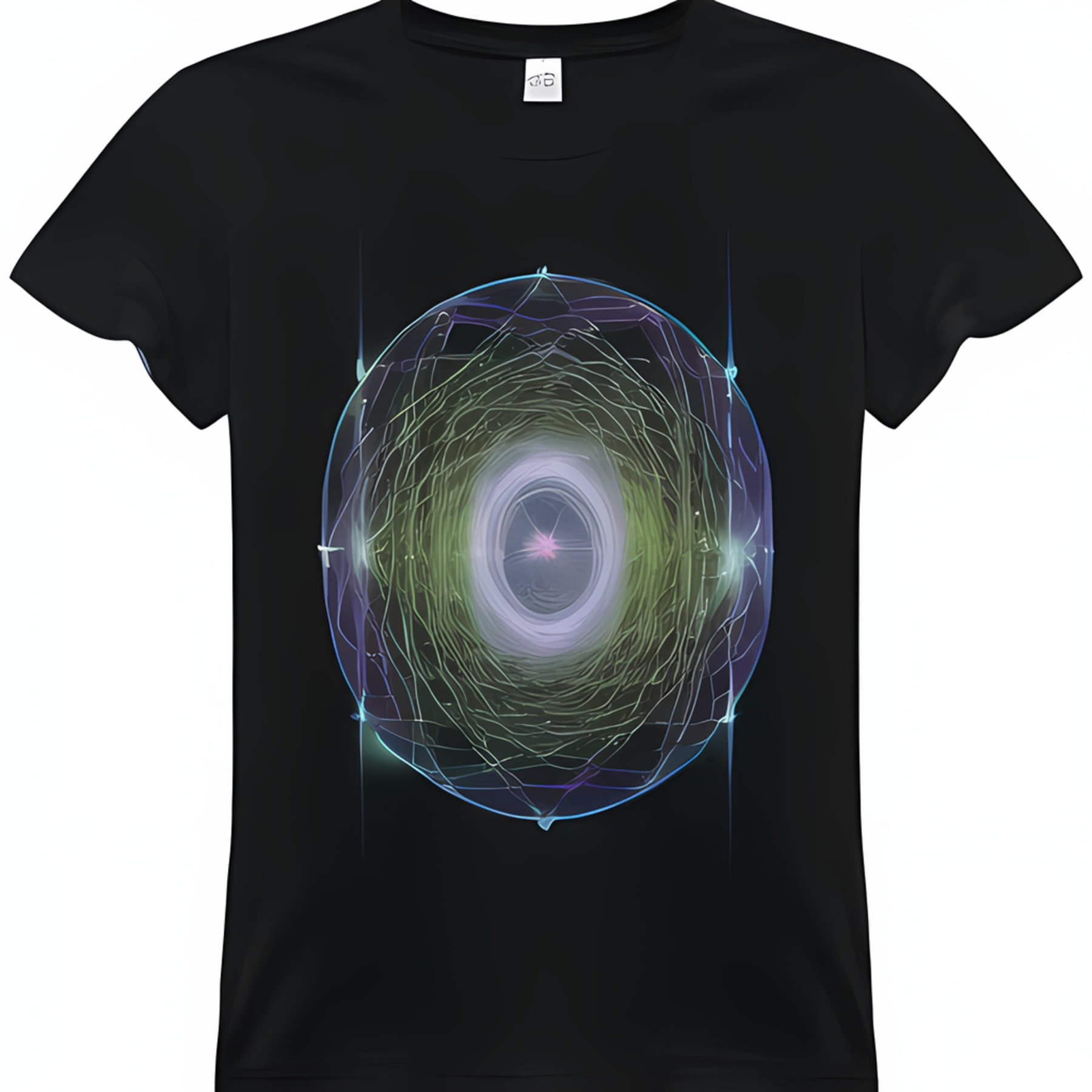 Discover Energy: Intriguing Black T-Shirt with Bold Chest Graphic Dive ...