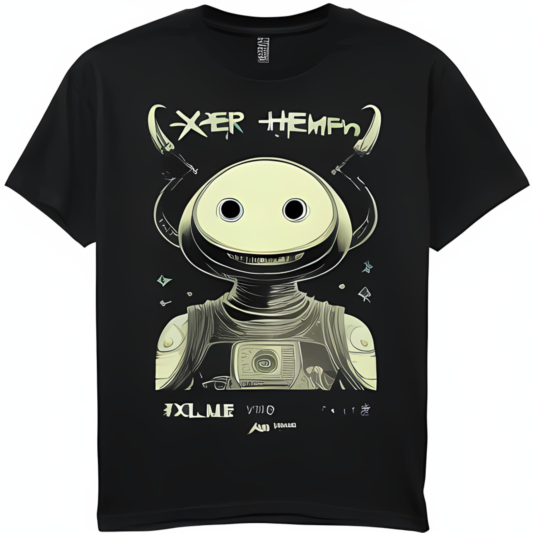 Discover Futuristic Black T-Shirt with Tech Inspired Graphic Design ...