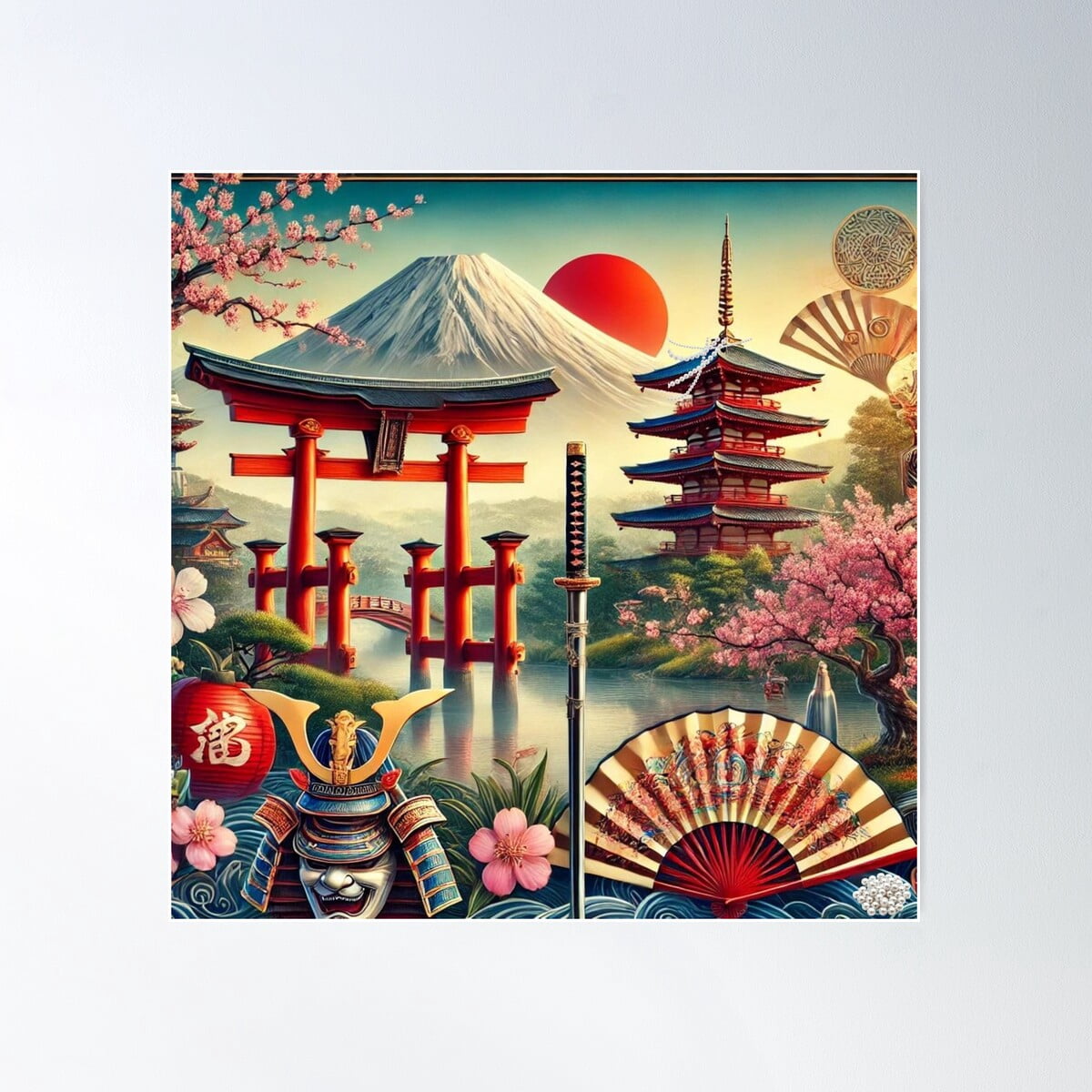 Discover Japanese Cultural Art: Stunning Traditional Symbols Poster ...