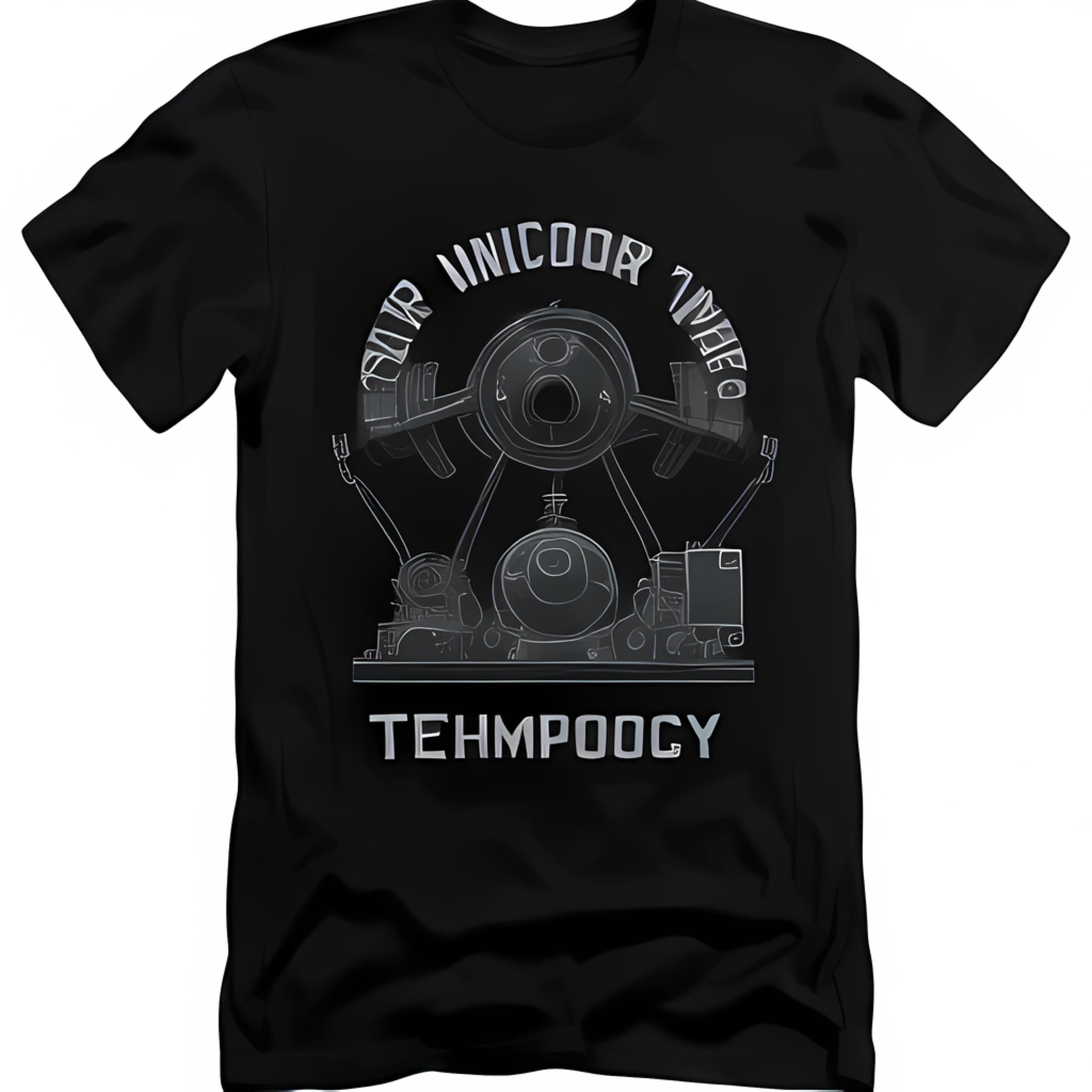Discover the Futuristic Tehmoogy Inspired Black T-Shirt with Bold Chest ...