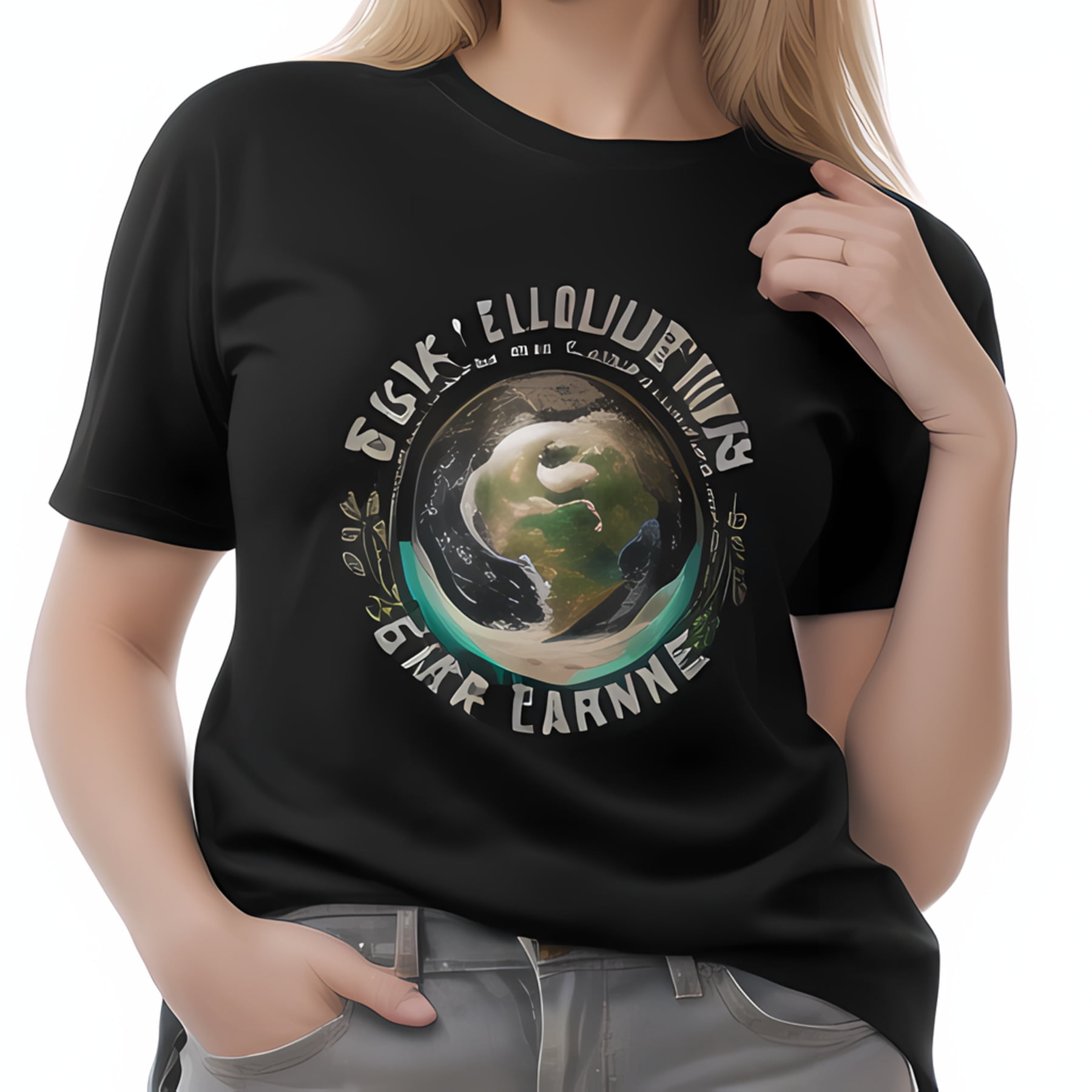 Discover the Mystical Beauty of Earth with acia Black T-Shirt Design ...