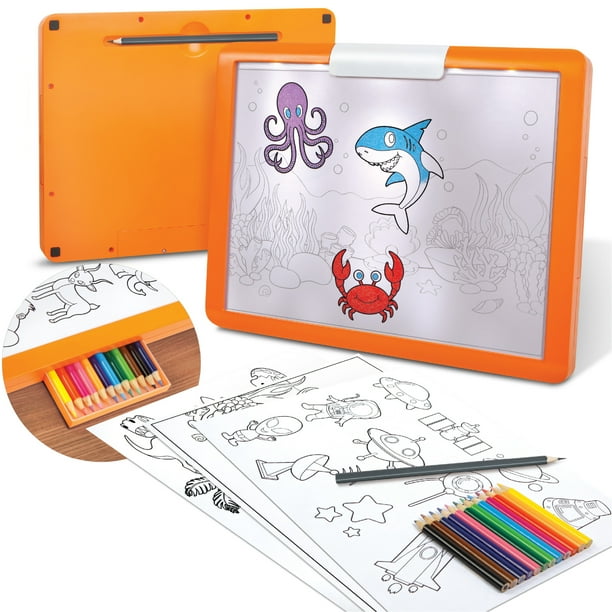 Discovery™ LED Illuminated Tracing Tablet, 34 Piece Set with Pencils ...