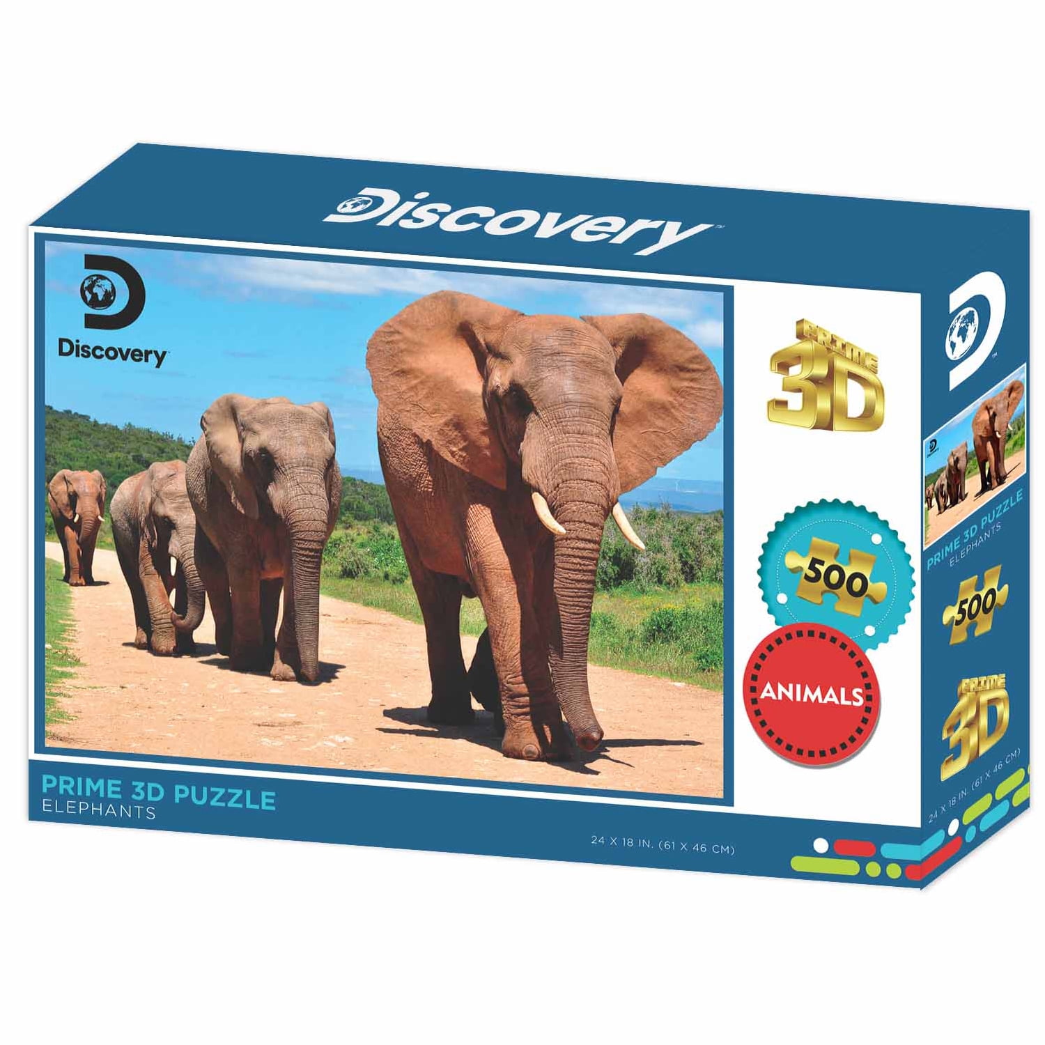 Discovery Elephants, 500 Pieces Jigsaw Puzzle, Prime 3d Ltd - Walmart.com