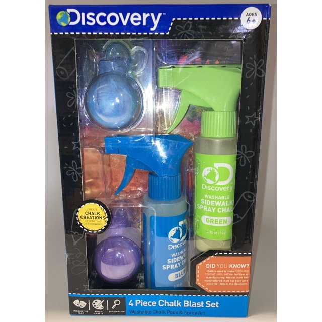 Discovery Kids 4 Piece Chalk Blast Set - Green / Blue - Washable Art ...