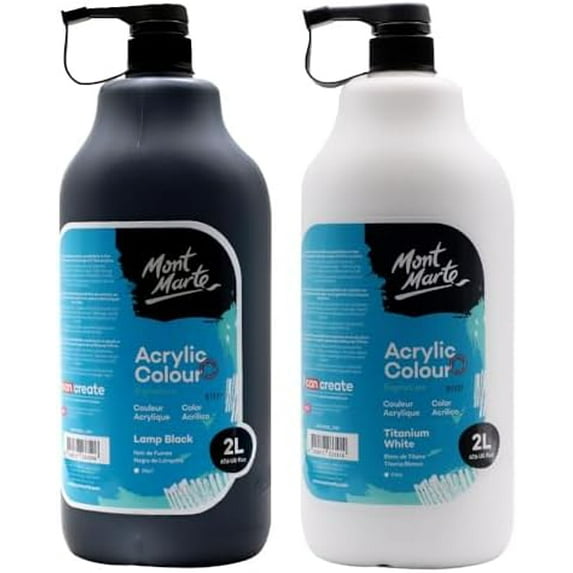 Discovery School Acrylic, Titanium White and Black, 1/2 Gallon (2 Liter ...