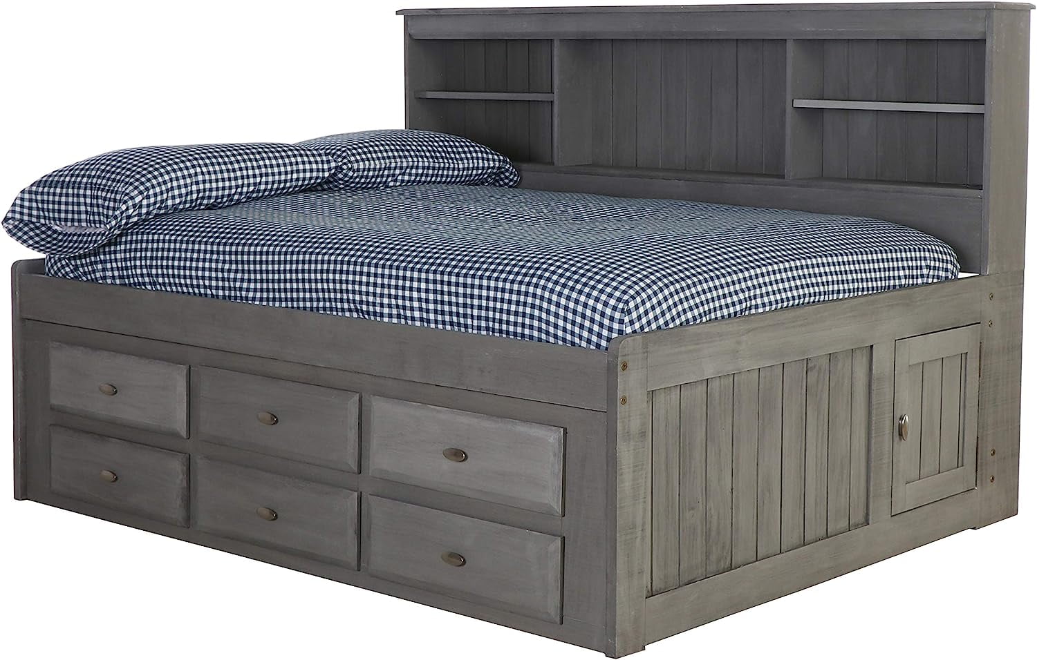 Discovery World Furniture - Full Size Bed Frame with Side Headboard ...