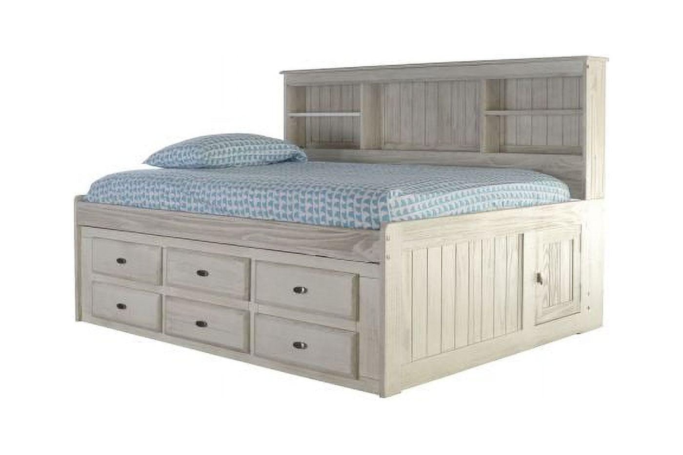Discovery World Furniture - Full Size Bed Frame with Side Headboard ...