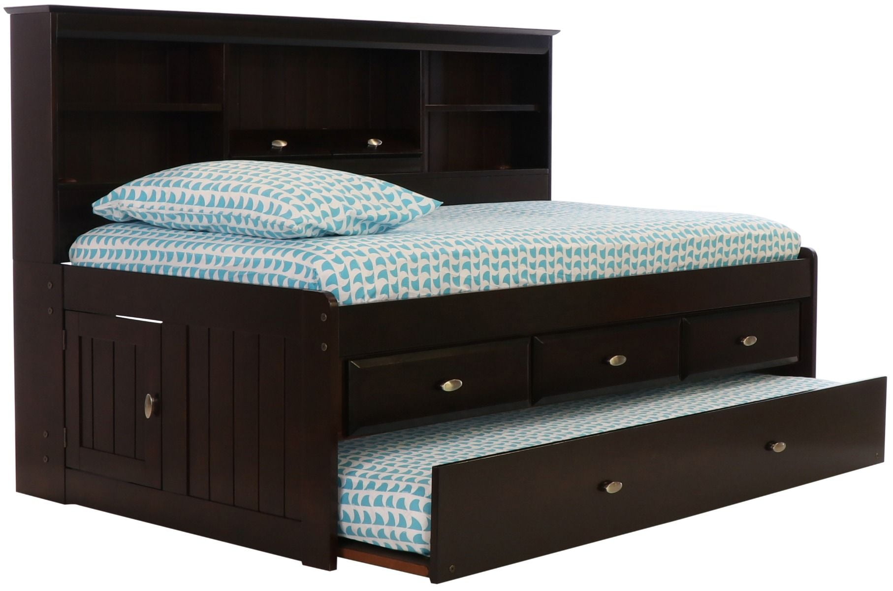 Discovery World Furniture - Twin Size Bed Frame with Headboard Bookcase ...