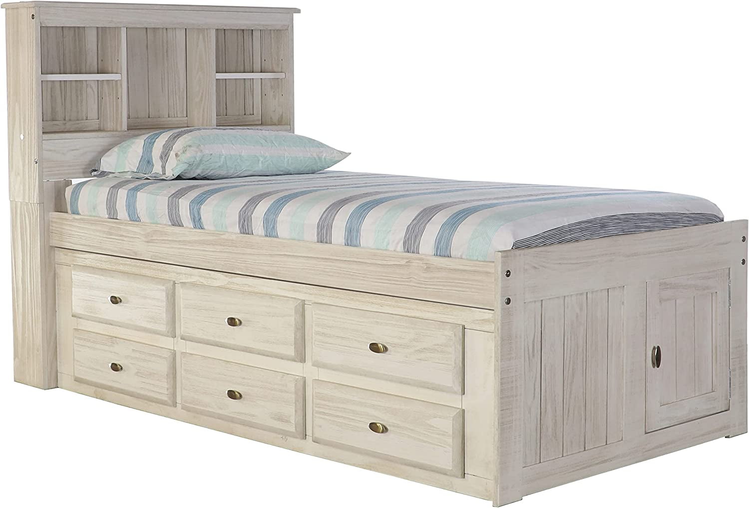 Discovery World Furniture - Twin Size Bed Frame with Headboard Bookcase ...