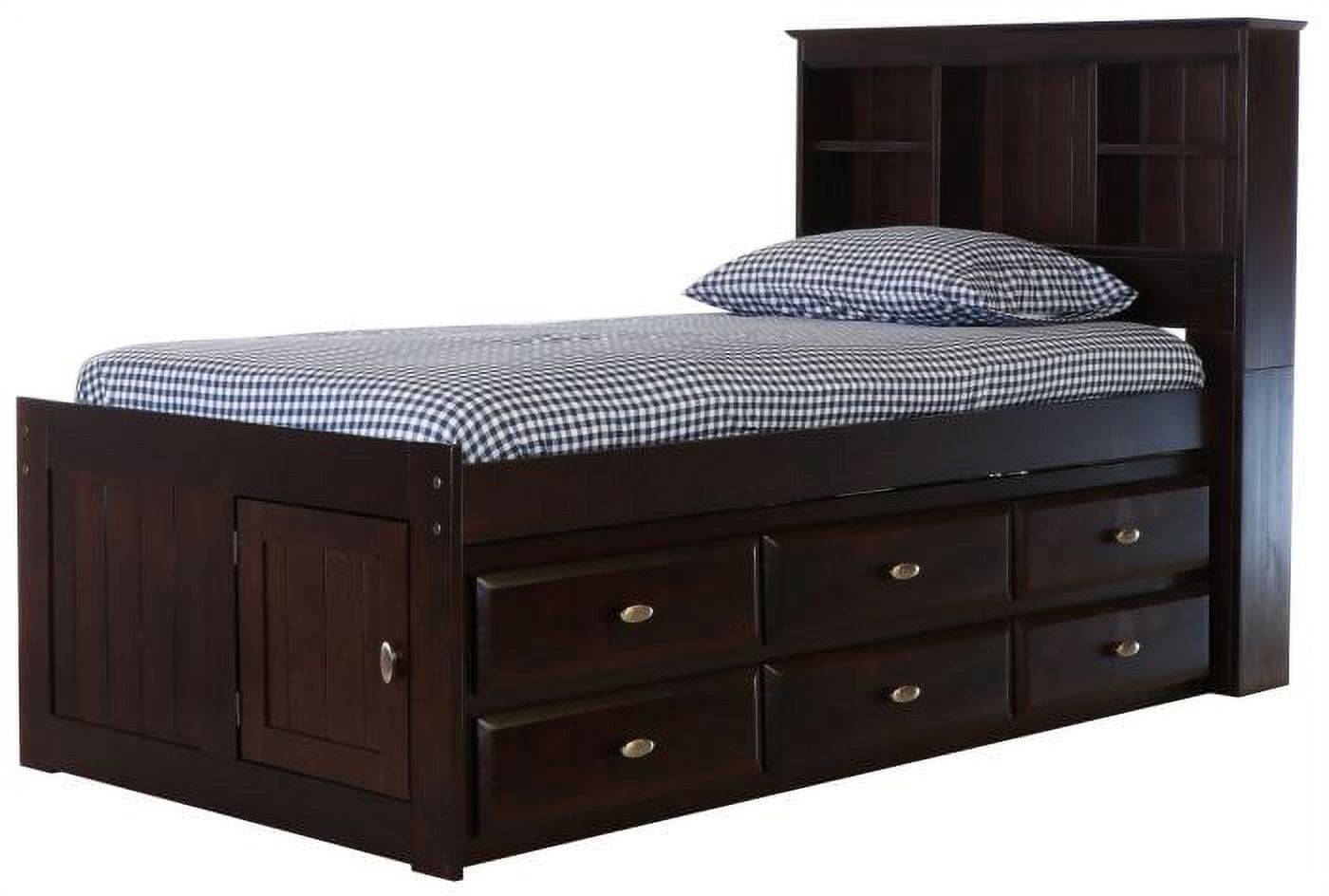 Discovery World Furniture Kids Twin Size Bed with Bookshelf Headboard ...