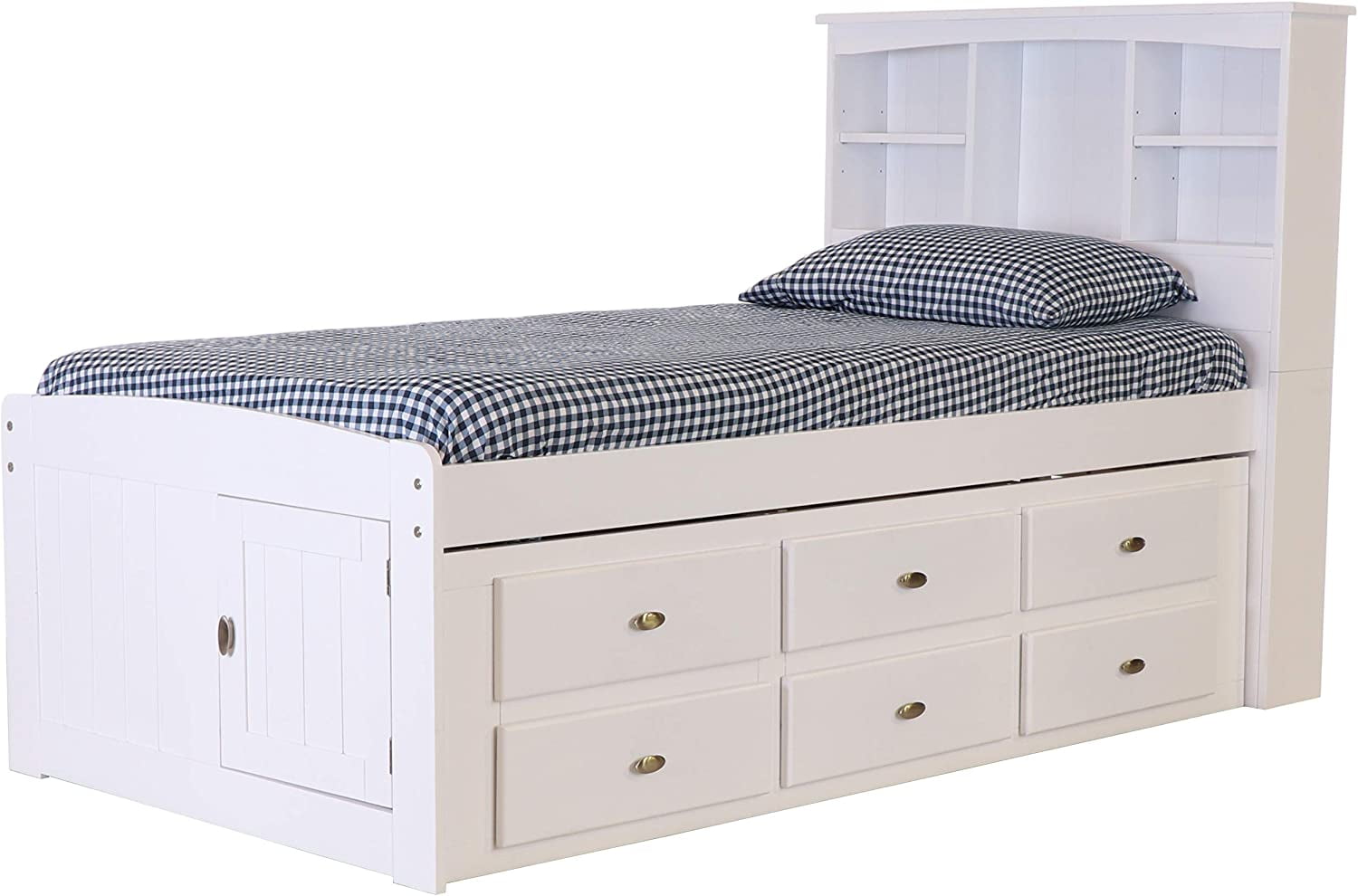 Discovery World Furniture - Twin Size Bookshelf Bed with Headboard, 12 ...