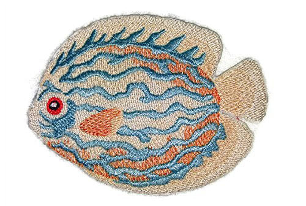Discus Fish Embroidered Iron On/Sew patch [4.5" x 3.5"] - Walmart.com