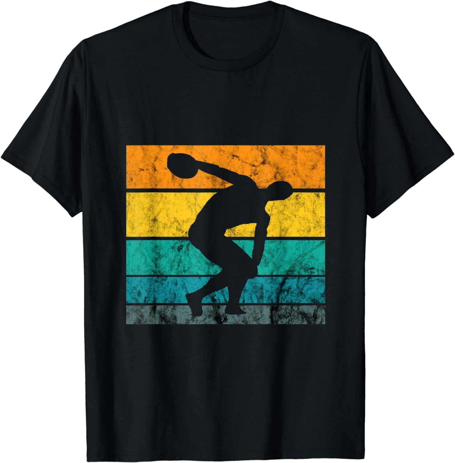 Discus Throw Discus Athlete Vintage Retro Track And Field T-Shirt ...