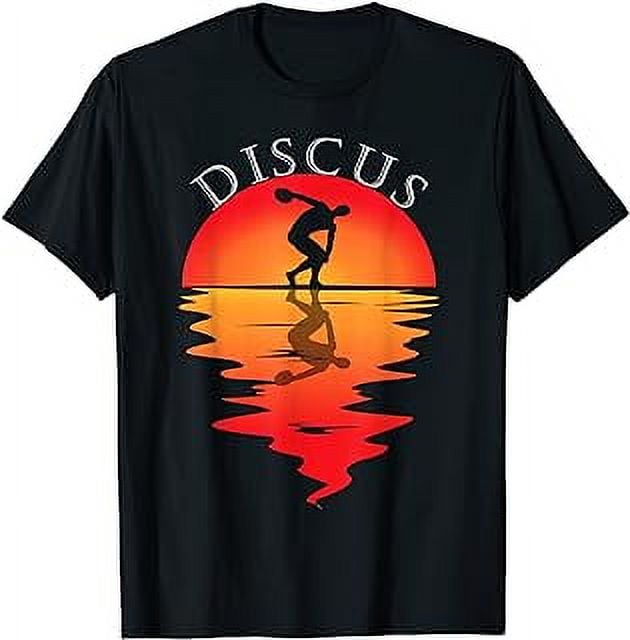 Discus Throw Vintage Sunset Discus Thrower Discus Athlete T-Shirt ...