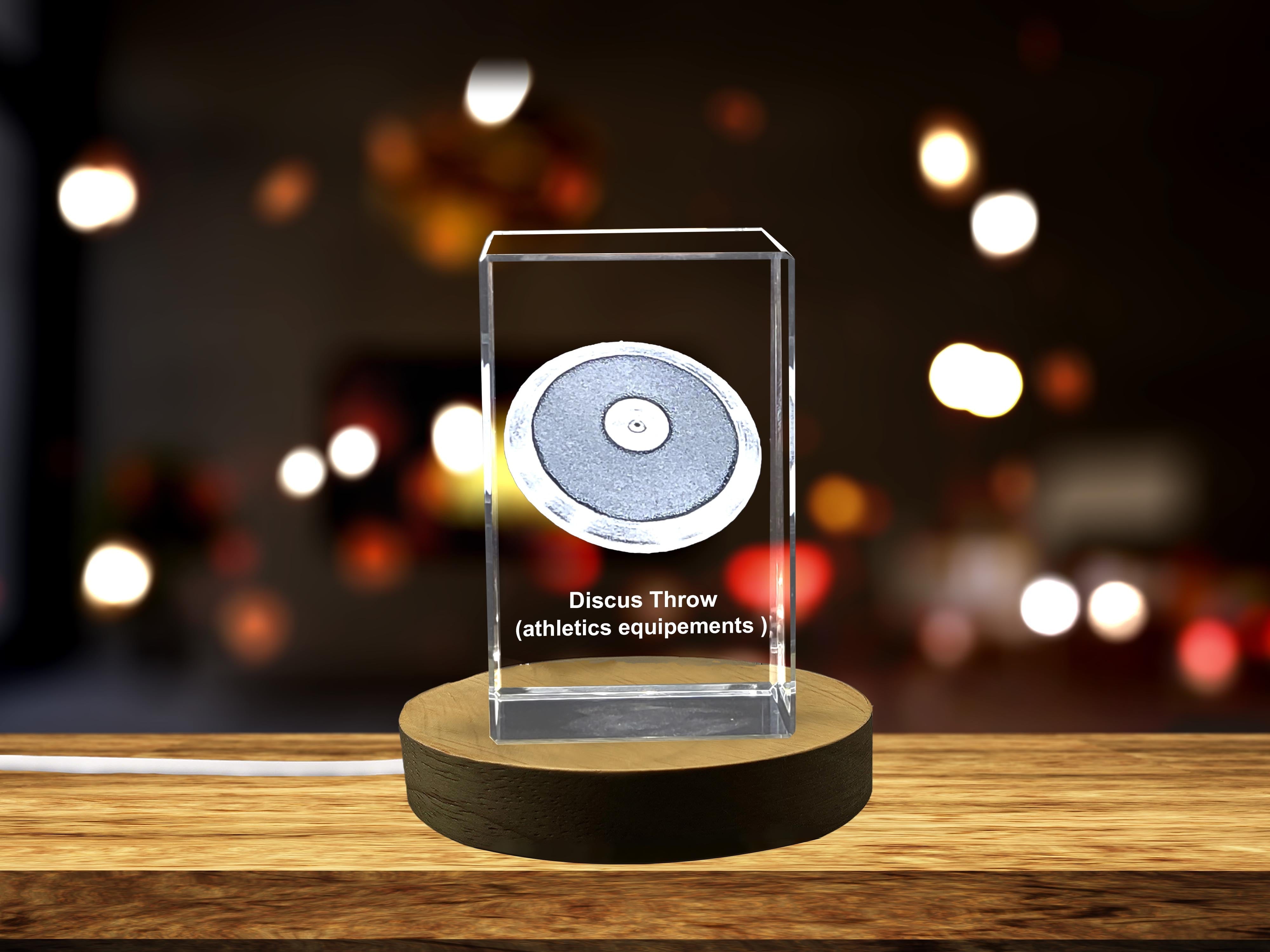 Discus Thrower 3D Engraved Crystal Award - Elegant Desktop Trophy for ...
