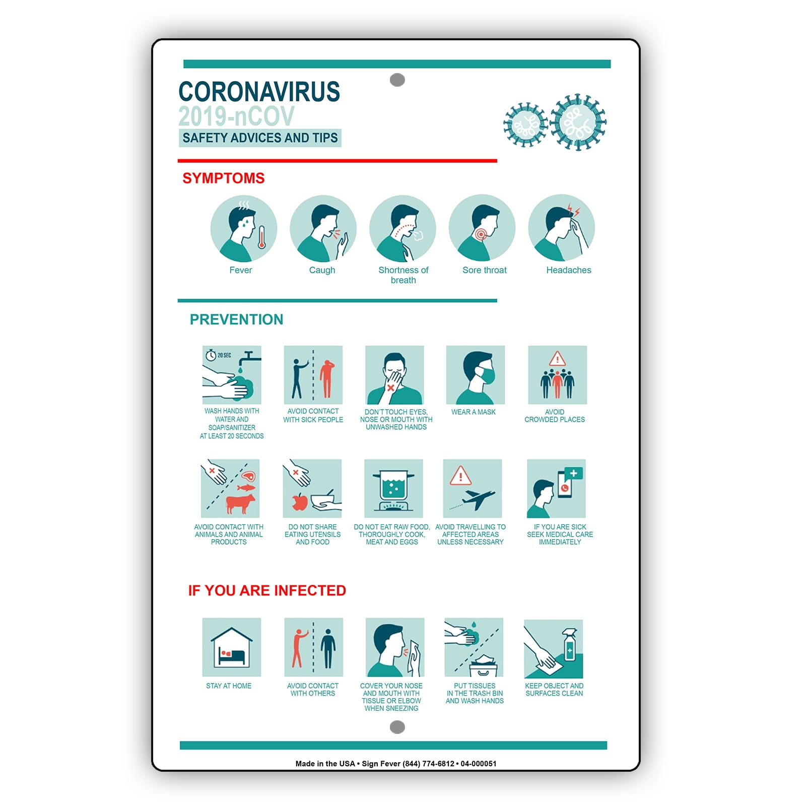 Disease Safety Advises Symptoms Prevention And Tips Chart Office Notice ...