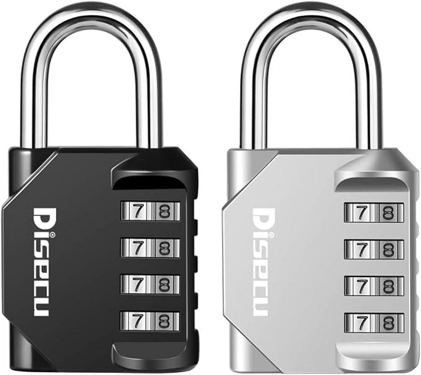 Disecu 2 Pack 4 Digit Combination Lock and Outdoor Waterproof Padlock ...