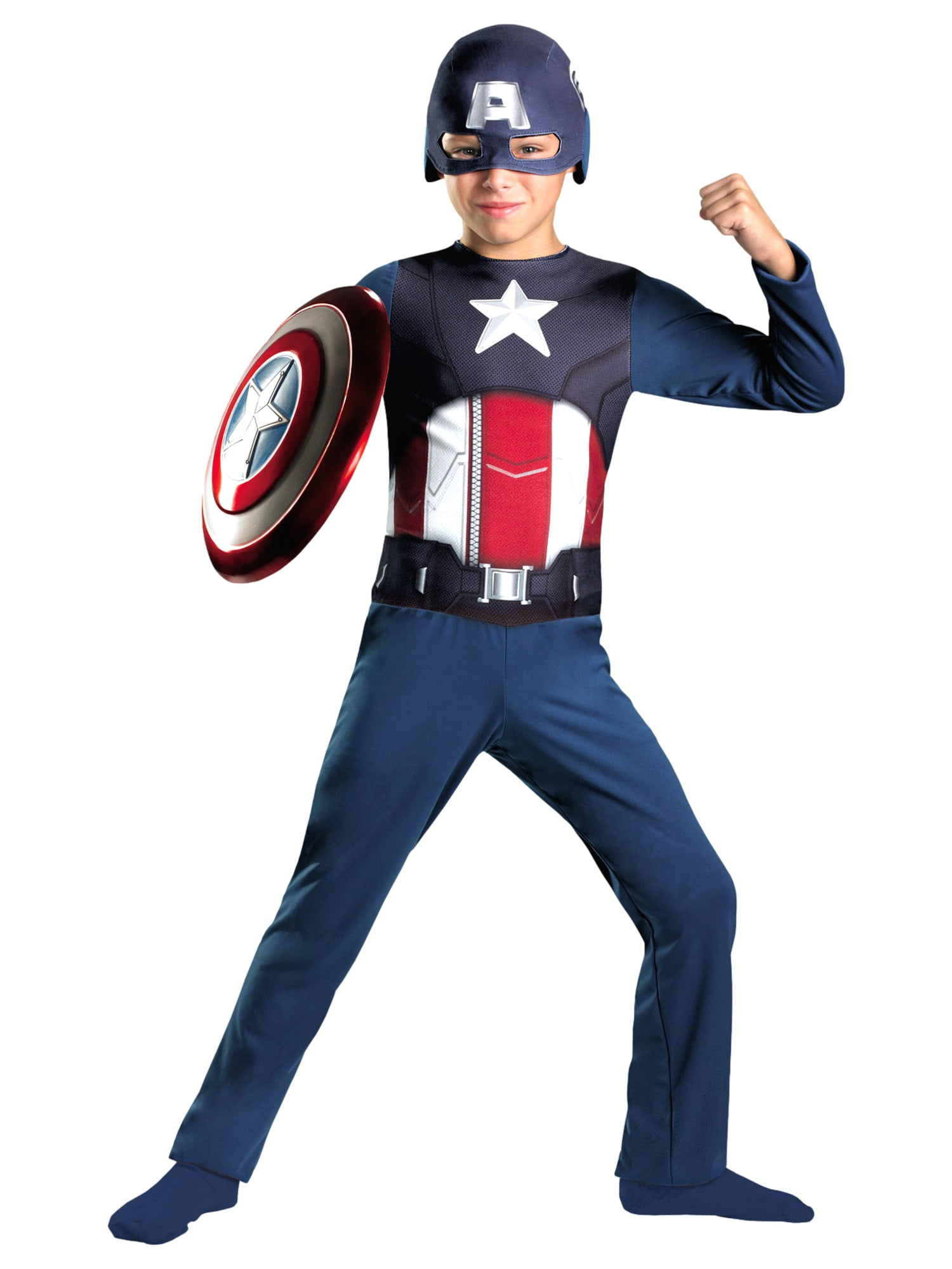 Disguise Avengers Captain America Boys Jumpsuit & Mask Halloween ...