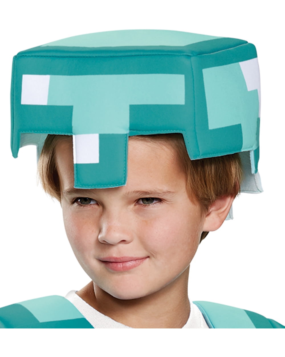 Child's Minecraft Steve Vacuform Diamond Helmet Mojang Costume ...