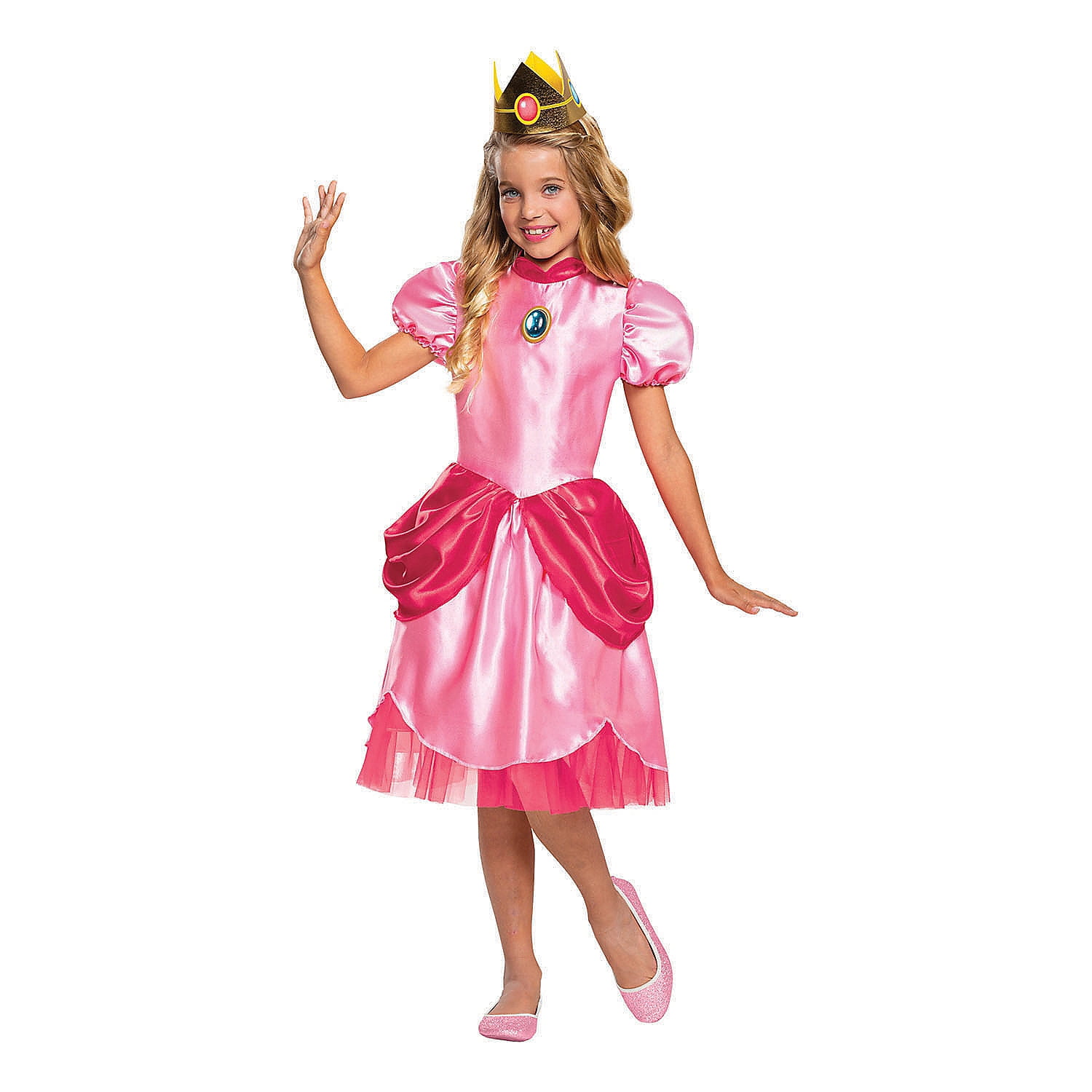 Disguise Girls' Princess Peach Halloween Cosplay Costume - Size 4-6x ...
