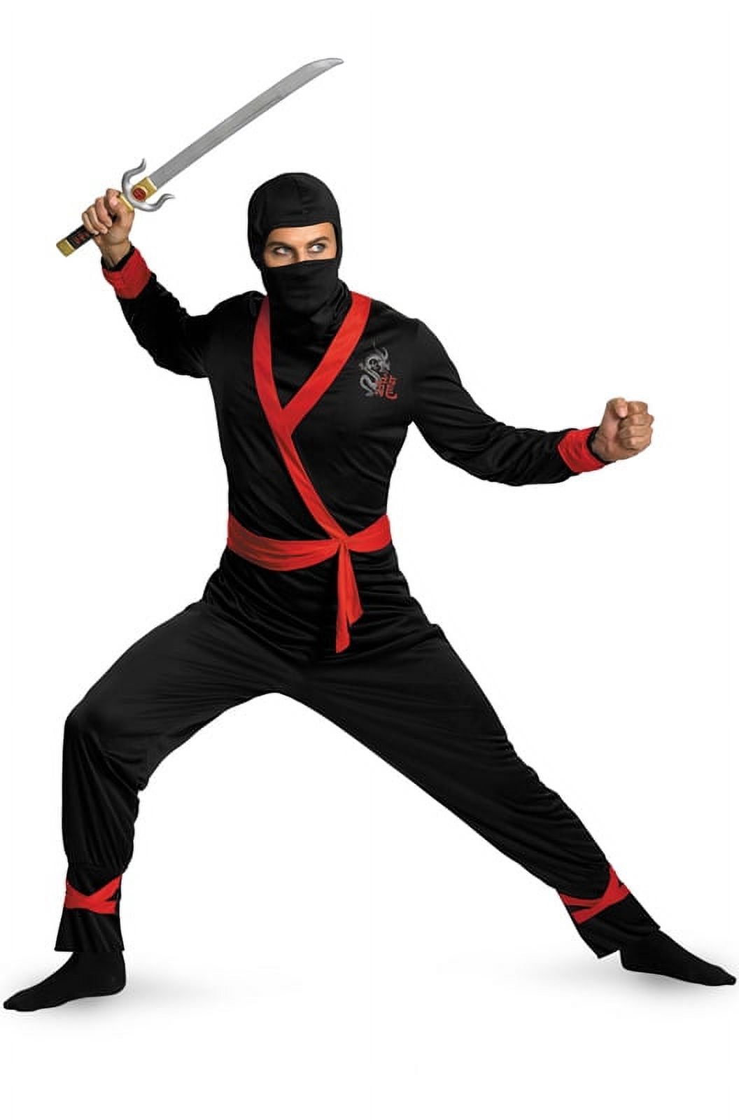 Disguise Men's Ninja Master Costume, Black/Red, XX-Large - Walmart.com