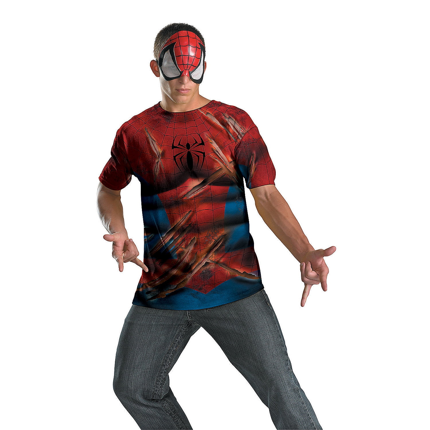 Disguise Spiderman Adult Suit - Classic Muscle Chest Costume with Mask ...