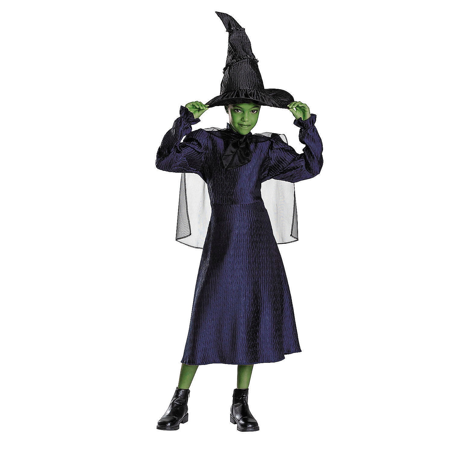 Kids Classic Wicked Elphaba Black & Purple Dress Costume - Extra Small ...