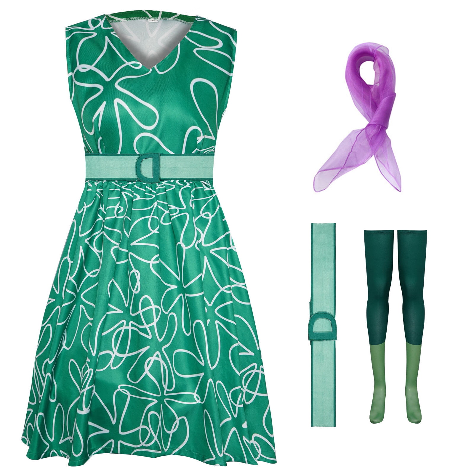 Disgust Costume Dress for Women Girls, Halloween Birthday Cosplay Dress ...