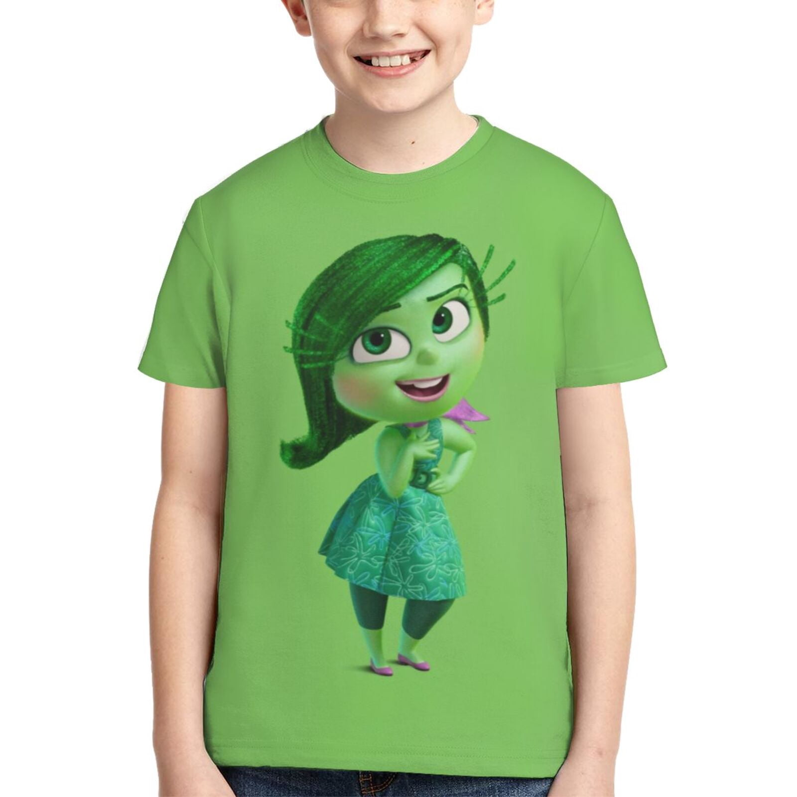 Disgust Inside Out T-Shirt Kids' Tees Crewneck Cotton Solid T-Shirts ...