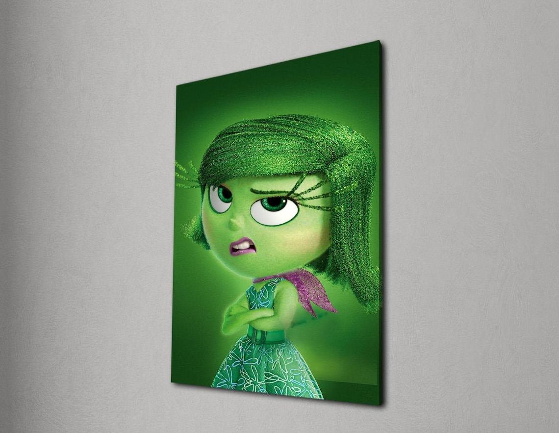 Disgust Wall Art, Inside Out Print, Green Cartoon Character Funny Kids ...