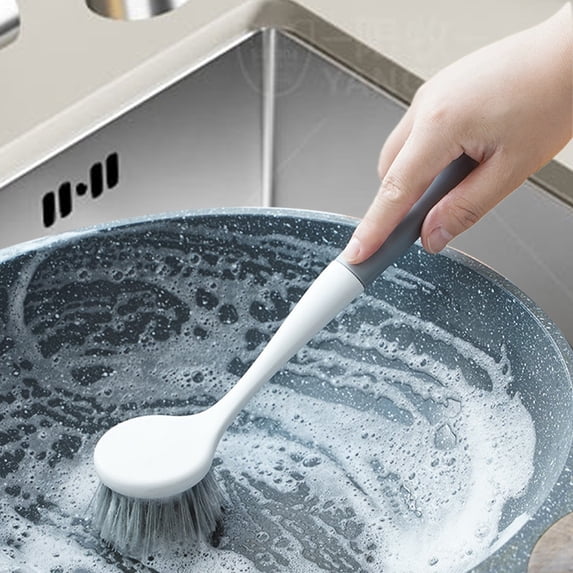 Dish Brush with Handle,Stiff Bristles Dish Scrubber,Multi Purpose Dish ...