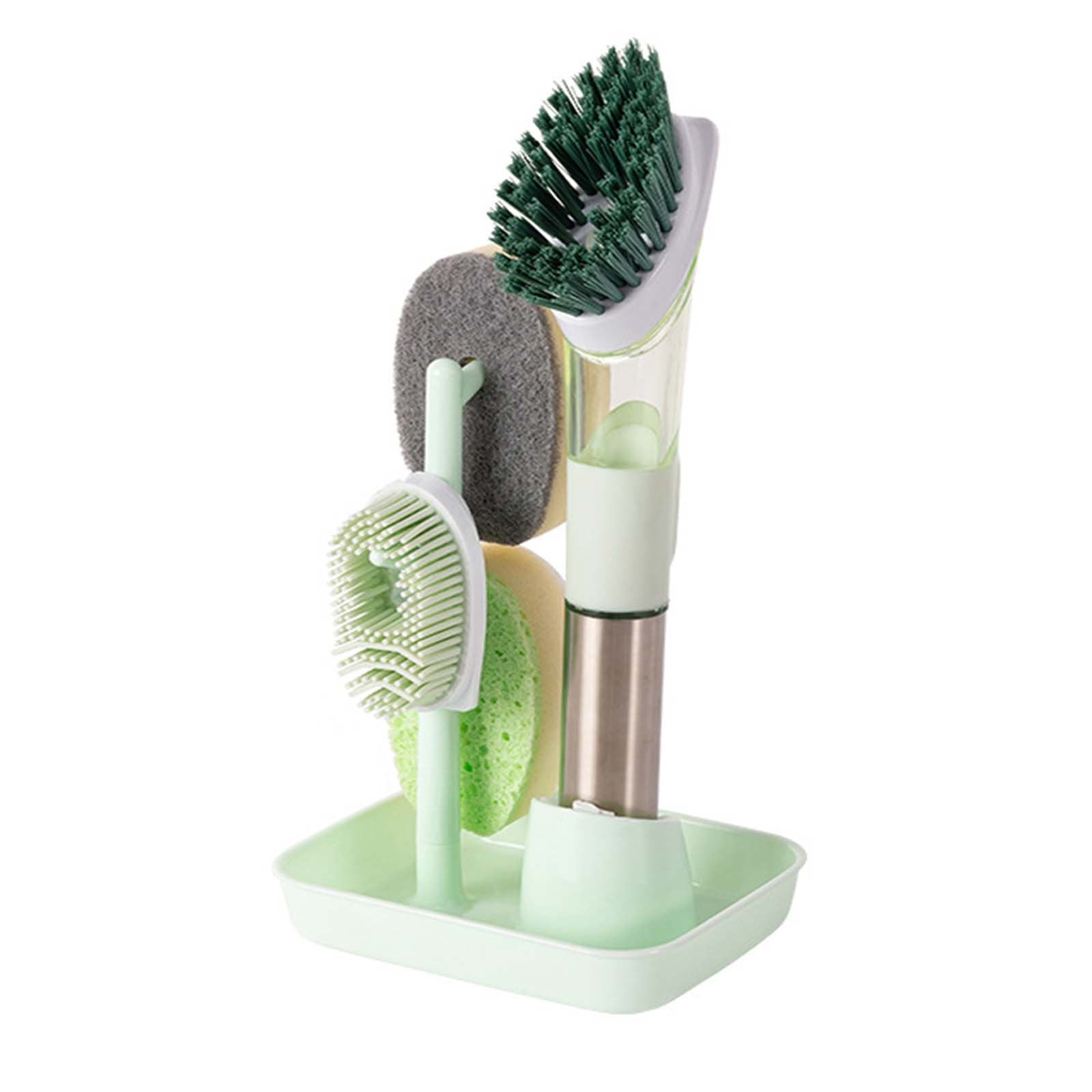 Dish Brush With Soap Dispenser - 3-IN-1 Upgraded Dish Brush With Handle ...