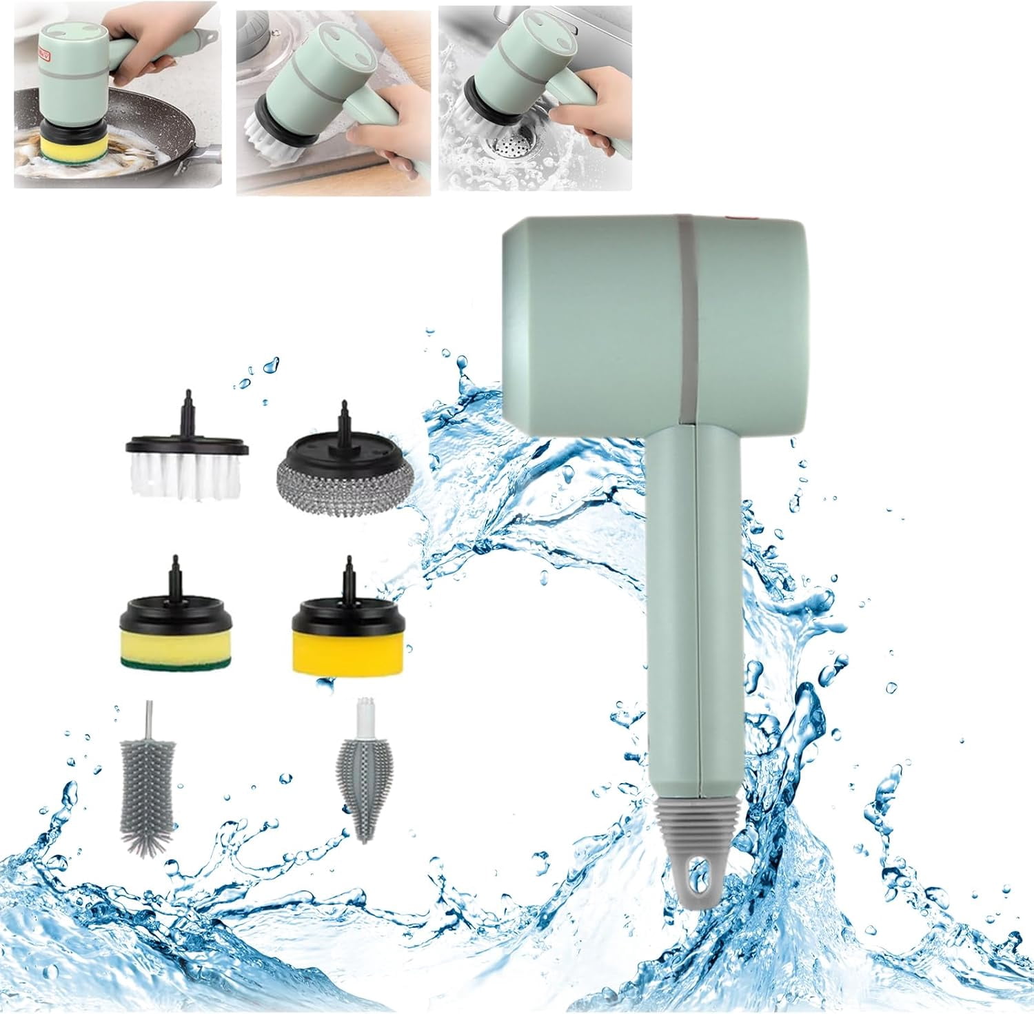 Dish Buddy Scrubber, Dish Buddy Electric Spin Scrubber, 360° Rotating ...