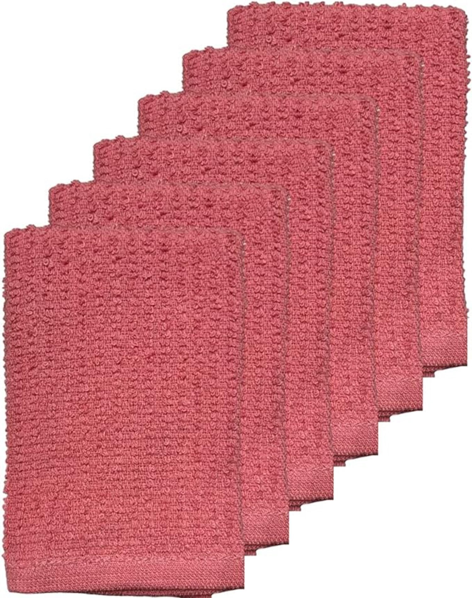 Dish Cloths 100% Cotton Terry Dishcloths for Washing Dishes, Set of 6 ...