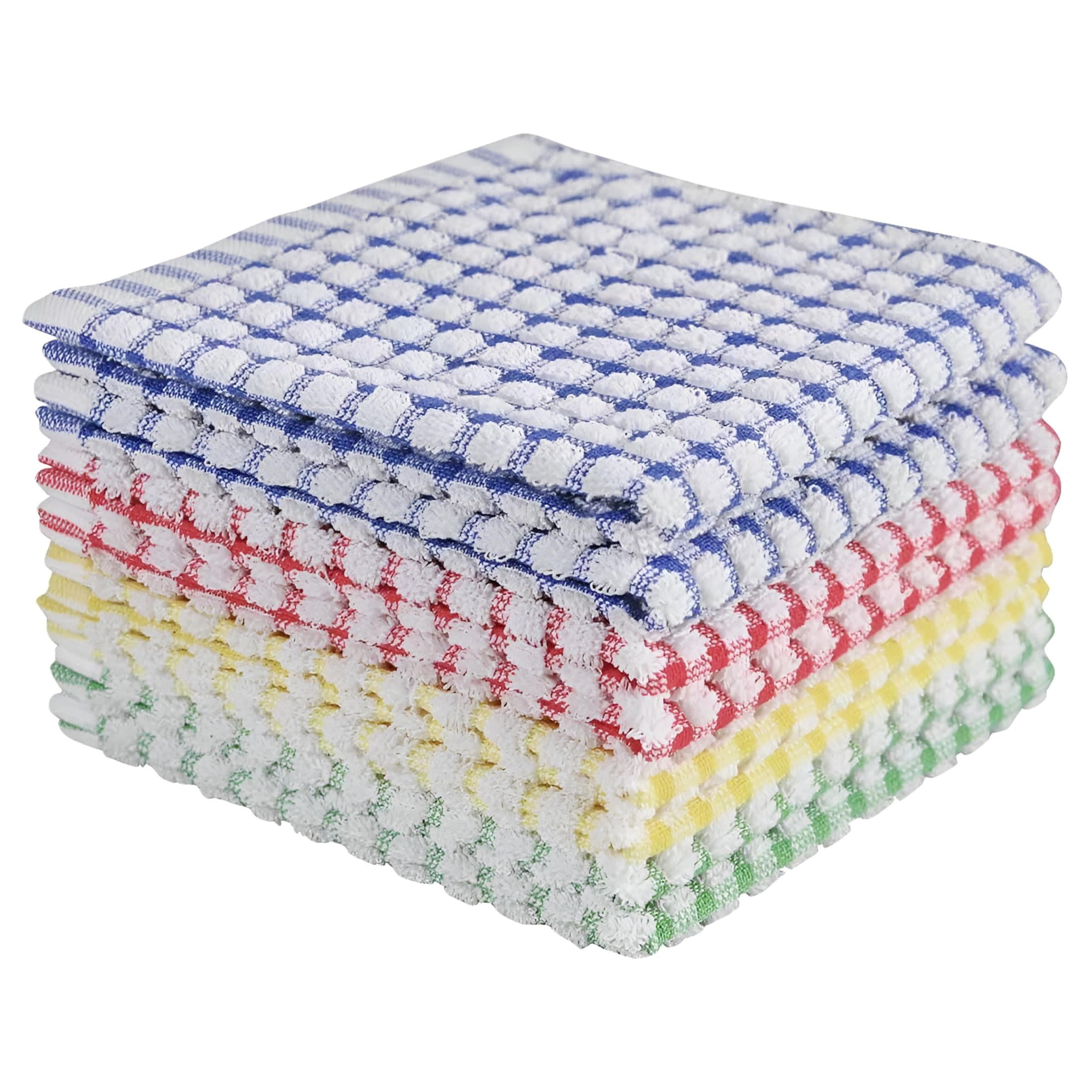 Super Absorbent Cotton Dish Rags for Kitchen, Lint-free Cleaning Cloths ...